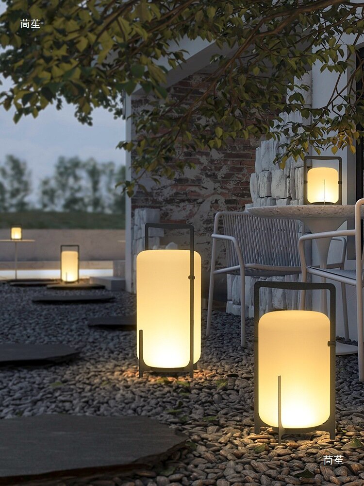 Небольшая перезаряжаемая настольная лампа с ударопрочным абажуром из ПЭ, для улицы (83)