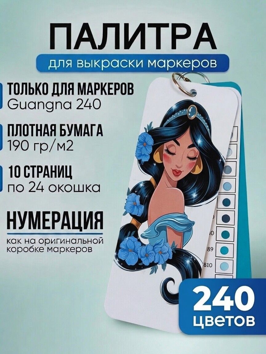 Палитра для выкраски набора маркеров GuangNa 240