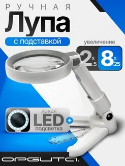 Лупа ручная увеличительная с подсветкой OT-INL93
