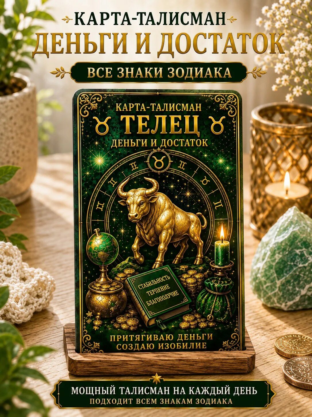 Денежный талисман Телец, оберег на богатство и благополучие, знак зодиака