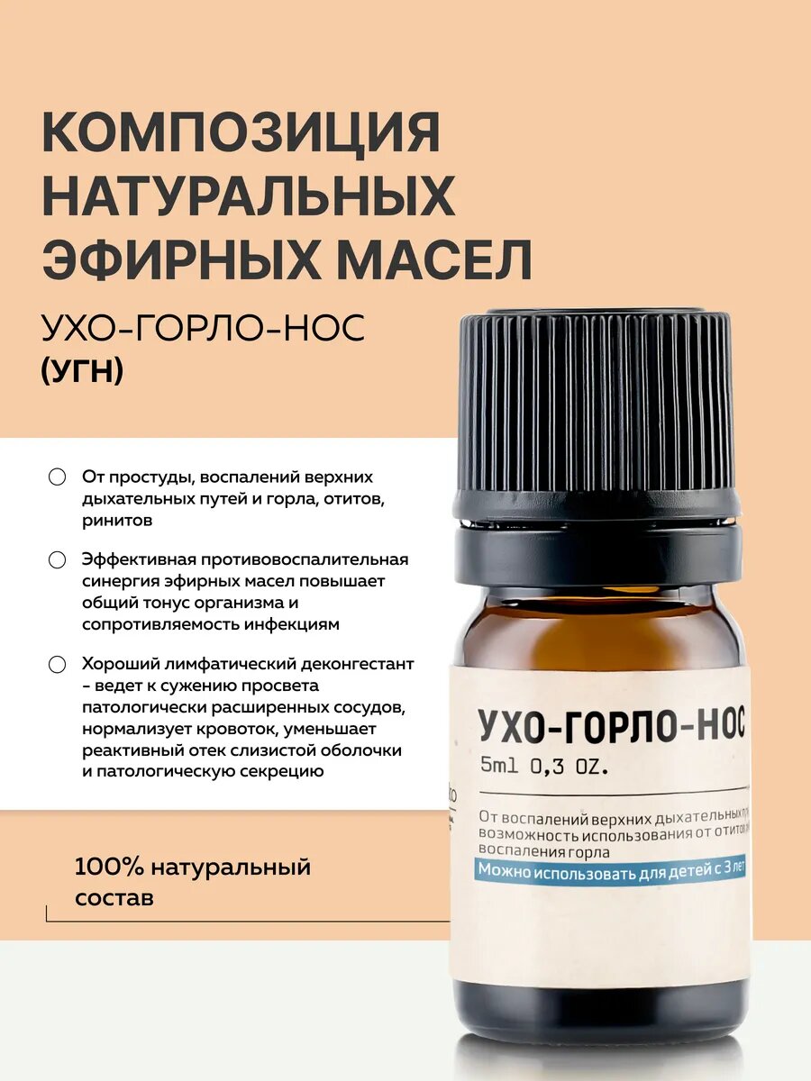 Композиция натуральных эфирных масел Ухо-Горло-Нос 5 мл