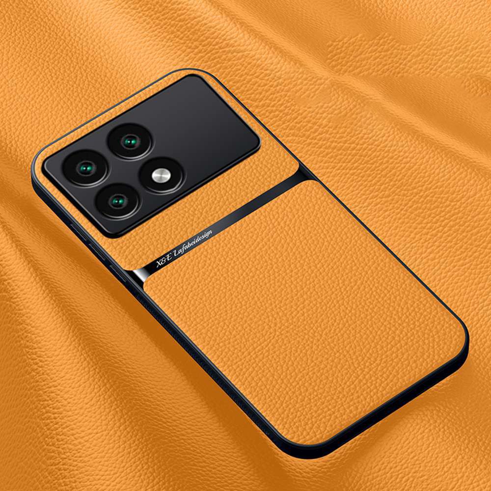 Кожаный чехол для Poco X6 Pro (Поко Икс6 Про), Поддержка беспроводной зарядки чехол на Xiaomi Redmi K70E