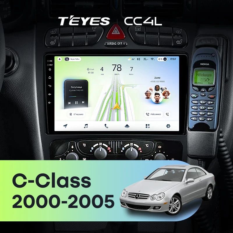 Штатная магнитола Teyes CC4L 6/64 с DTS Mercedes-Benz C/CLK-Class S203 W203 W209 A209 (2000-2005) F1