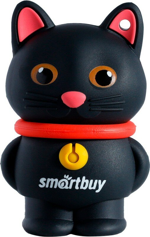 USB -флеш-накопитель SmartBuy, 32 Гб, в форме чёрного котёнка, SB32GBCatK UFD 2.0 Wild series.