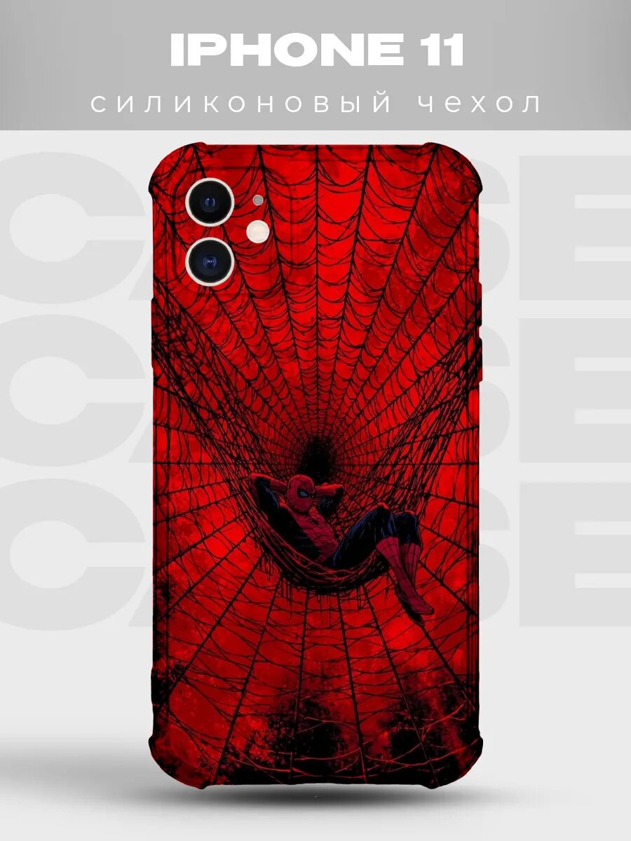 Чехол на iPhone 11 Человек-паук марвел spiderman комикс