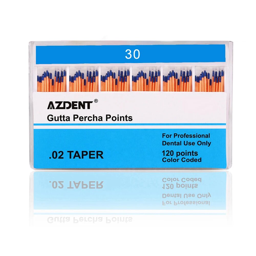 AZDENT Dental Gutta Percha Points Endo Конус 0,02 0,04 0,06 F1-F3 120pcs GP 0.02 NO.30
