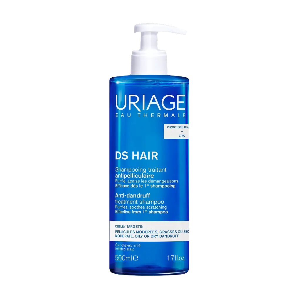 Uriage DS шампунь против перхоти флакон-помпа/Hair Shampooing Traitant Antipelliculaire флакон-помпа 500 мл 1 шт