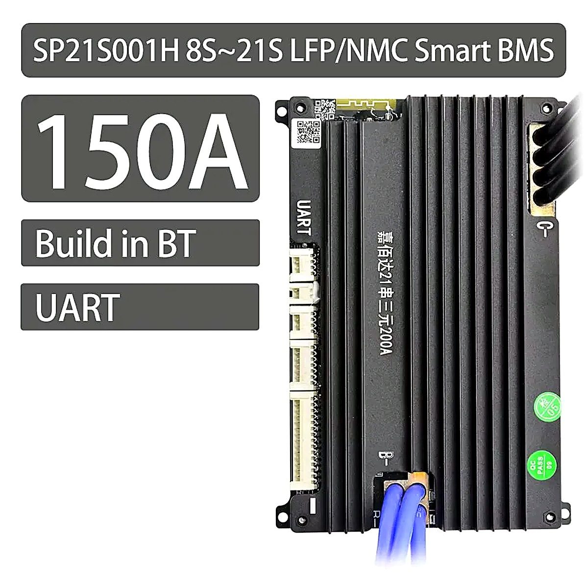 JBD Smart BMS 150A 24V 36V 48V 60V 72V Li-ion LiFepo4 8S 10S 13S 16S 20S 21S UART Встроенный BT