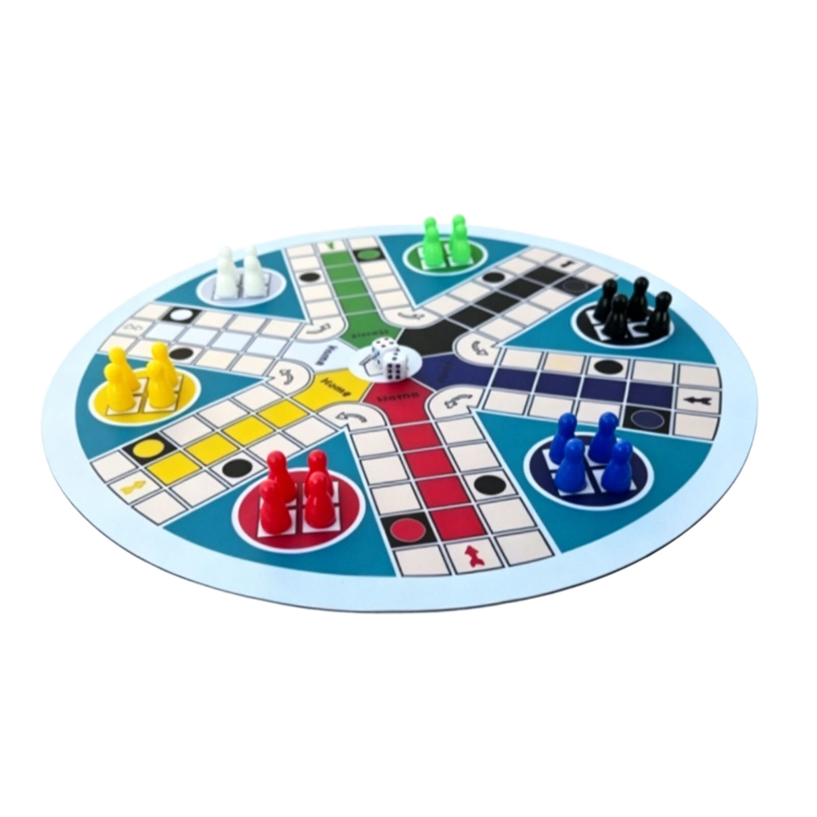 Настольная игра Ludo, круглая шахматная доска, набор для путешествий на 6 игроков, Семейная настольная игра с 2 кубиками