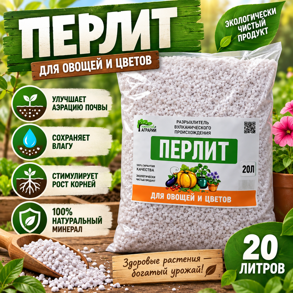 Перлит для растений , цветов, рассады