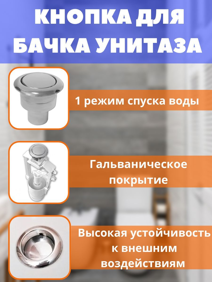Кнопка слива для бачка унитаза однорежимная СК1-А