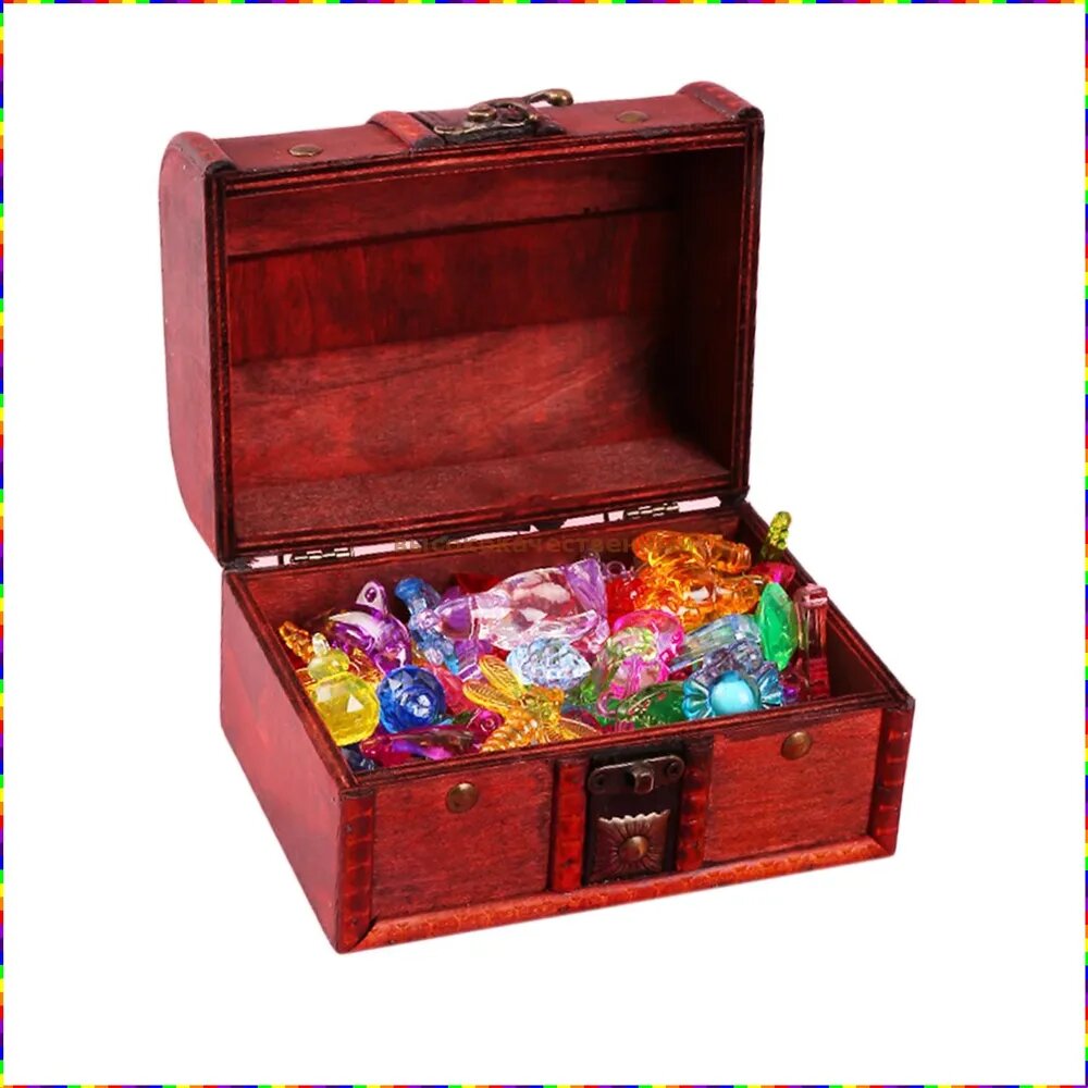 Сундук для хранения аксессуаров, детский набор с кристаллами и драгоценностями