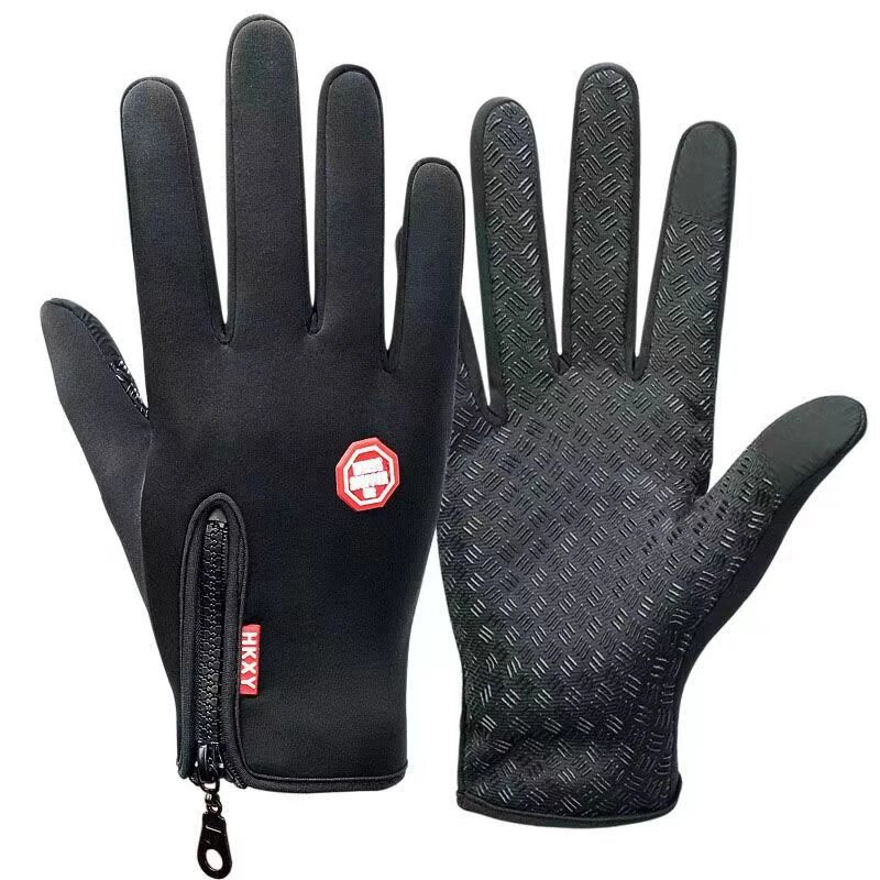 Черные зимние перчатки L, classic style, unisex