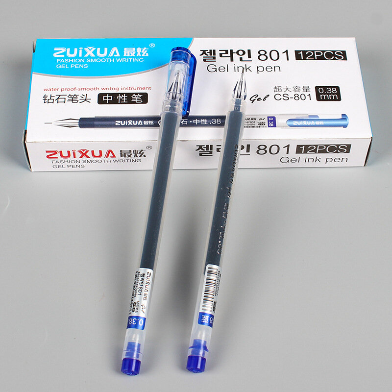 Самая эффектная гелевая ручка с алмазной головкой, большой емкости, в черном, красном и синем цветах, подходит для ведения дневников и офисного использования, ручка с угольными чернилами.