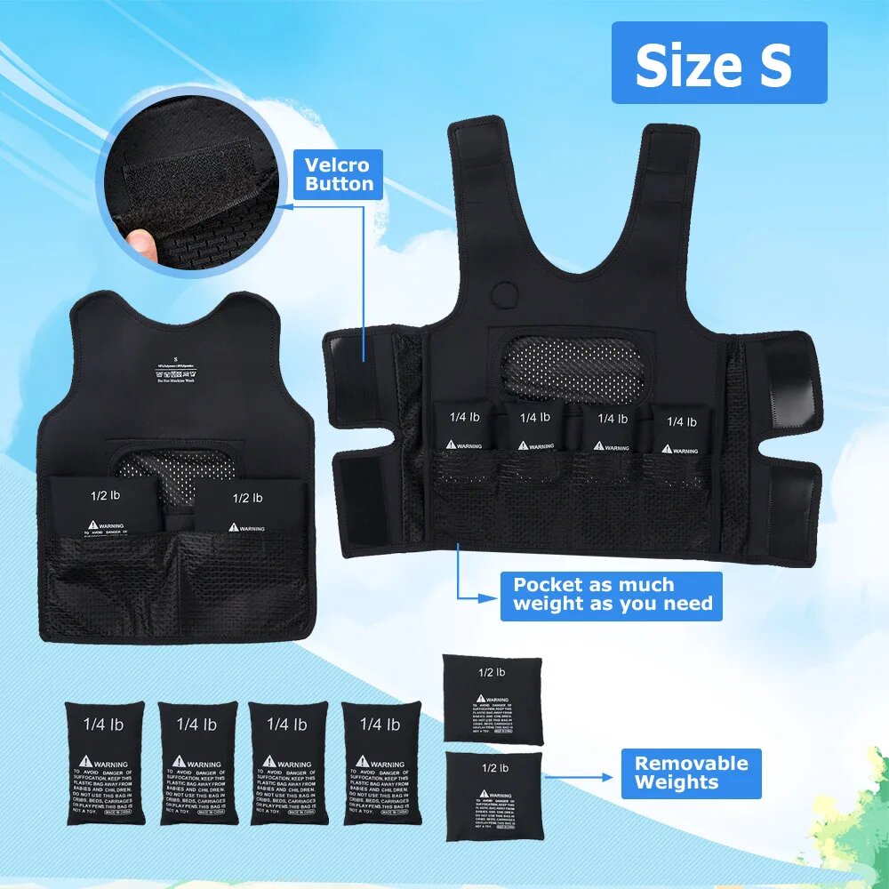 Сенсорный утяжеленный жилет для детей для аутизма, гиперактивности, нарушения обработки S