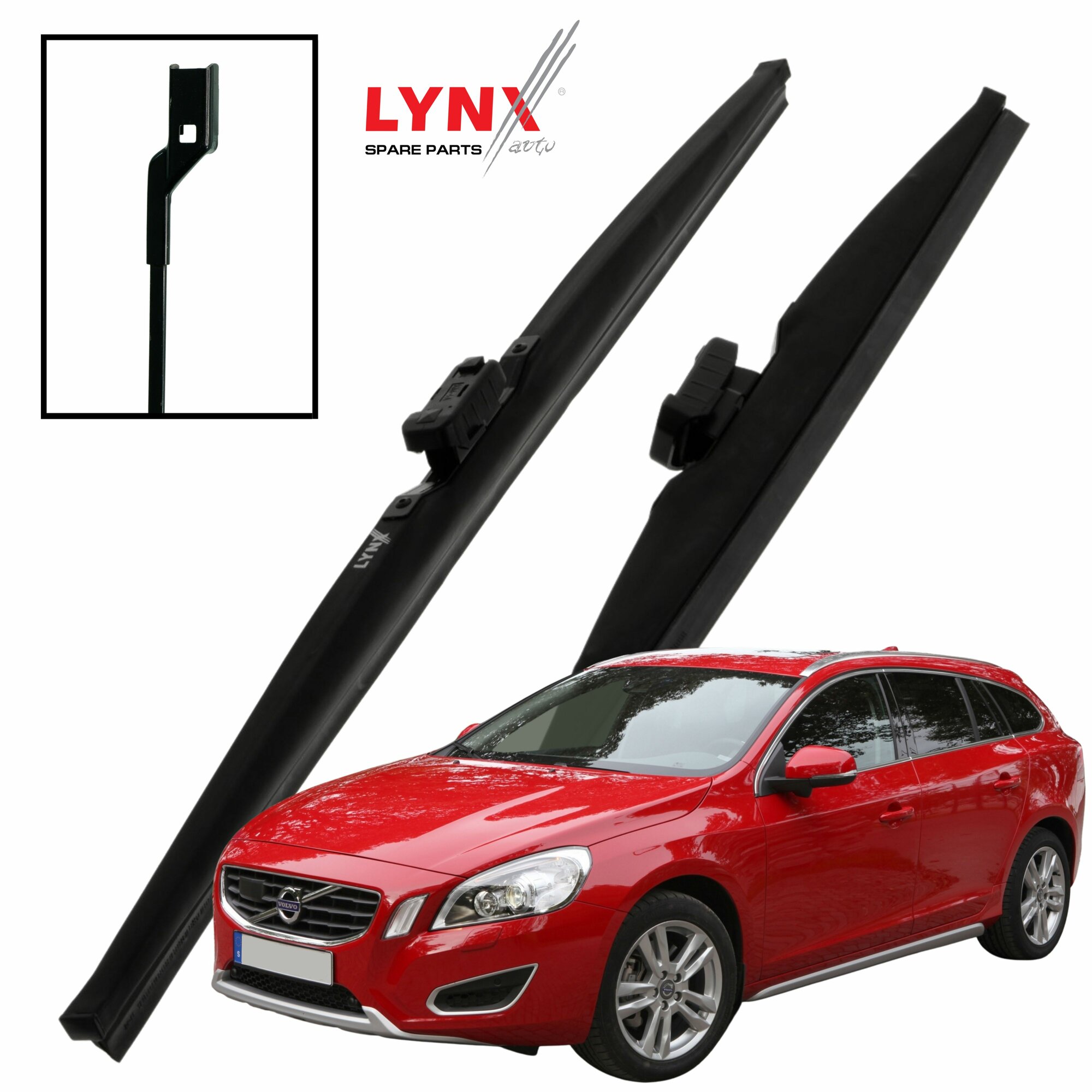 Дворники Volvo V60 FW / Вольво В60 2010 2011 2012 2013 Щетки стеклоочистителя зимние LYNXauto 650мм-500мм к-т 2шт.