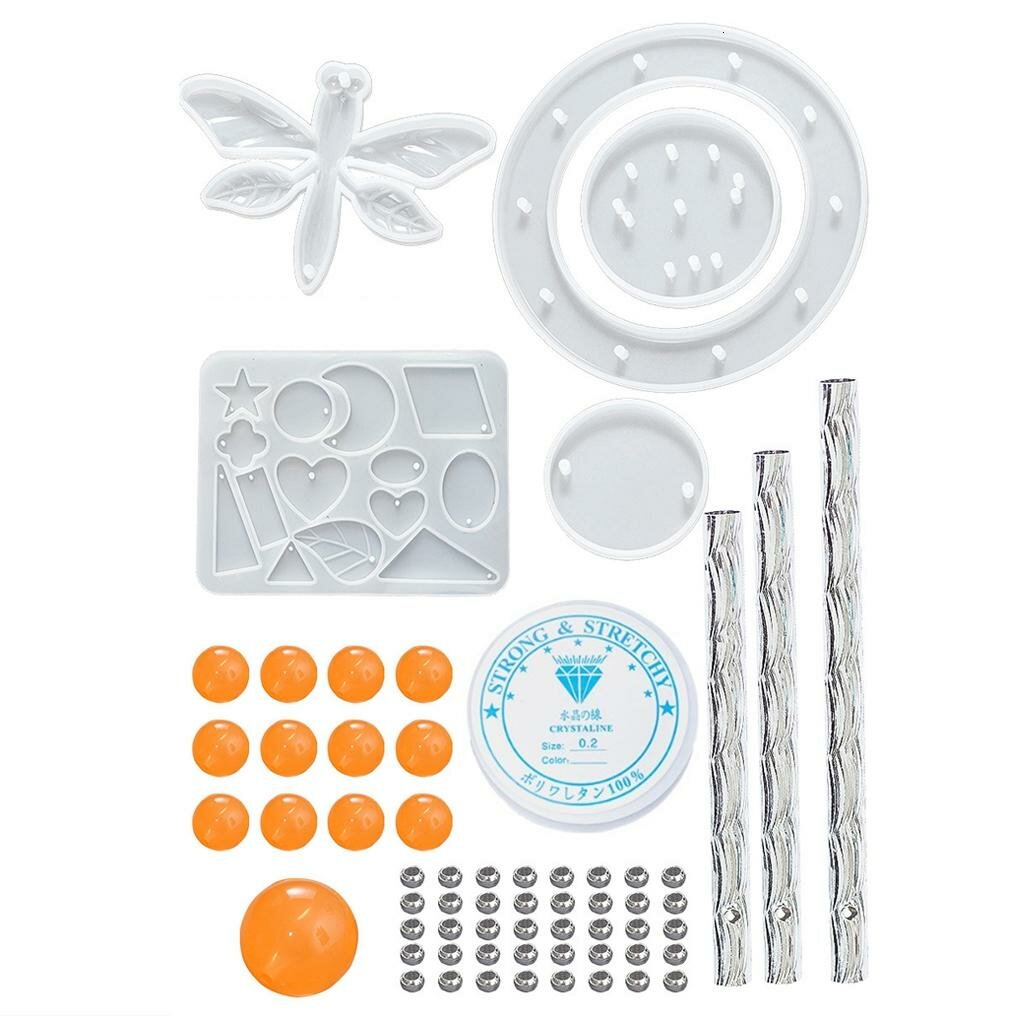 Набор для самостоятельного изготовления ветряных колокольчиков из эпоксидной смолы, Серия " Стрекоза "