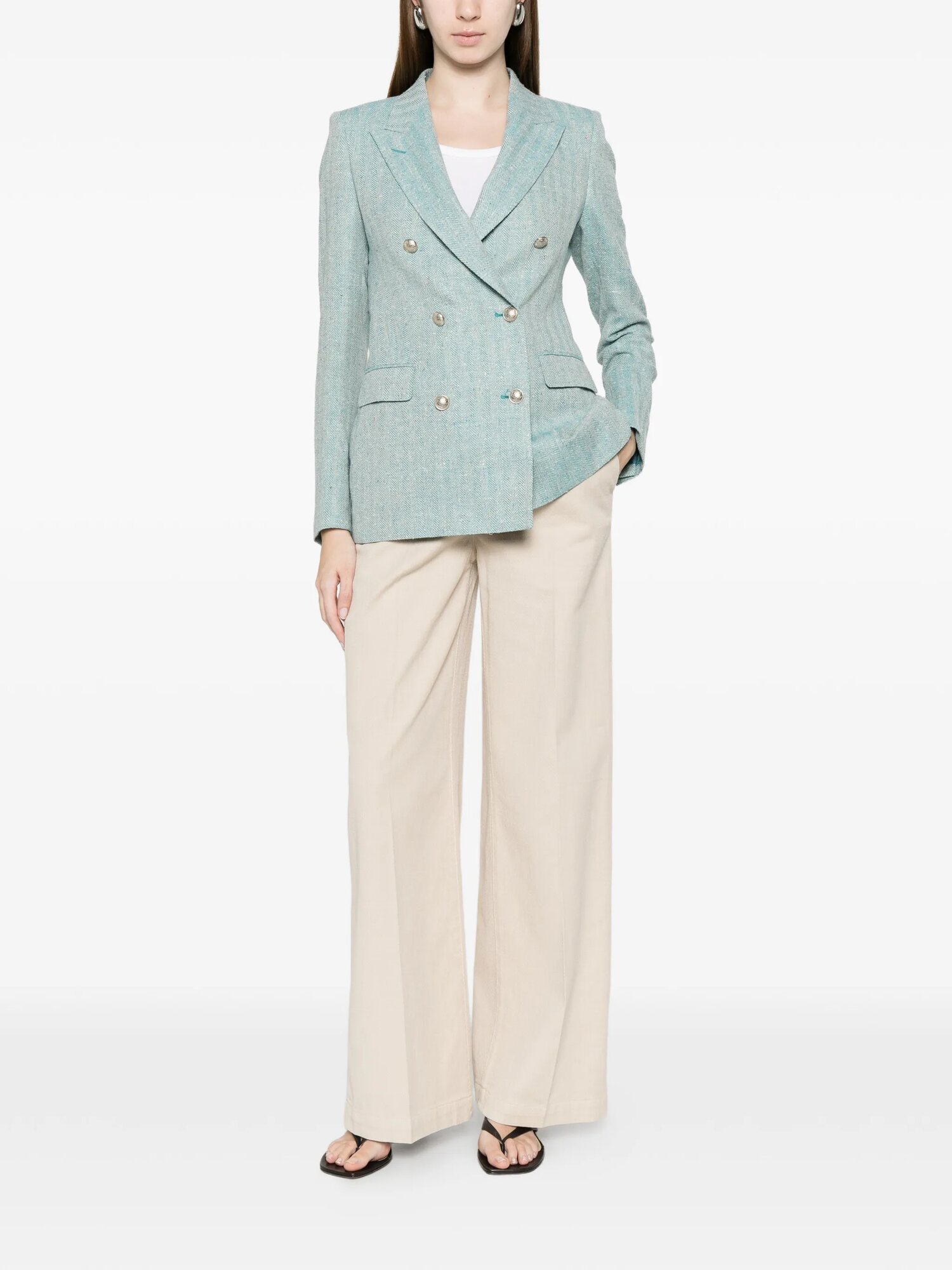 Брюки Via Masini 80 Wide-leg trousers, размер 44, разноцветный — фото 1