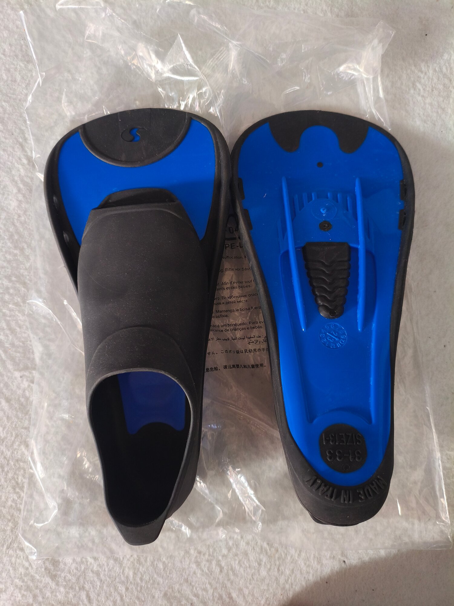 Ласты детские с закрытой пяткой, черный, размер 31-34