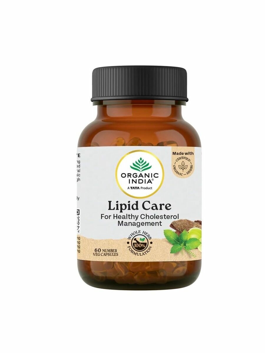 Липид КЕА Органик Индия (LIPID CARE Organic India) для контроль холестерина, 60 капсул.