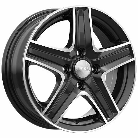 Диск автомобильный литой СКАД Магнум 14x5.5 4x100 et49 dia56.6 Чёрный глянцевый с полированной лицевой частью