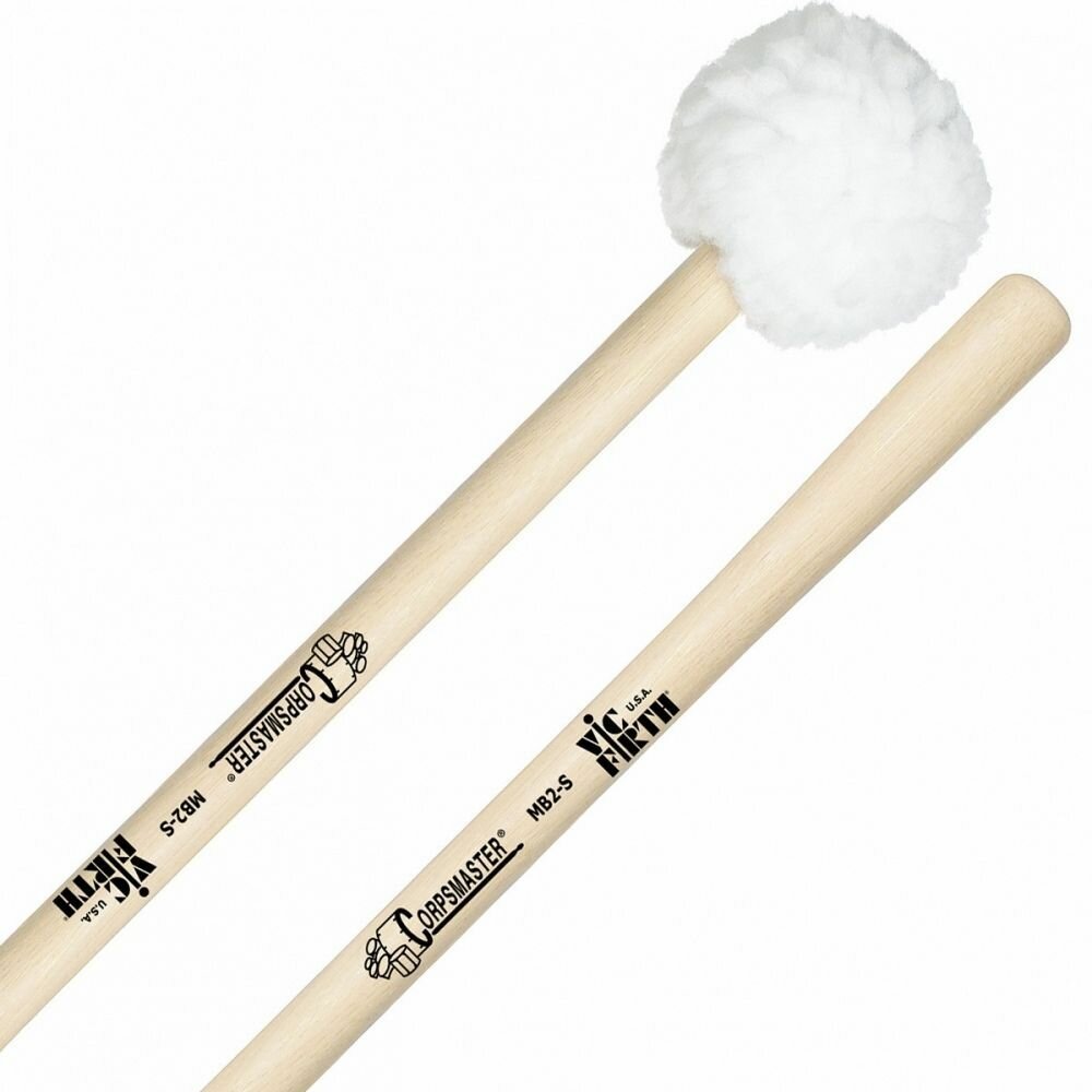 Vic Firth MB2S колотушка для маршевого бас-барабана 22«- 26», фетровая голова покрытая флисом 1 3/4"