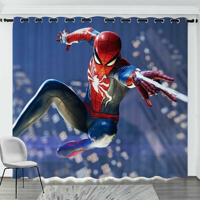 Короткие затемняющие шторы Marvel Spider-Man Iron Man для детской комнаты, установка без сверления.