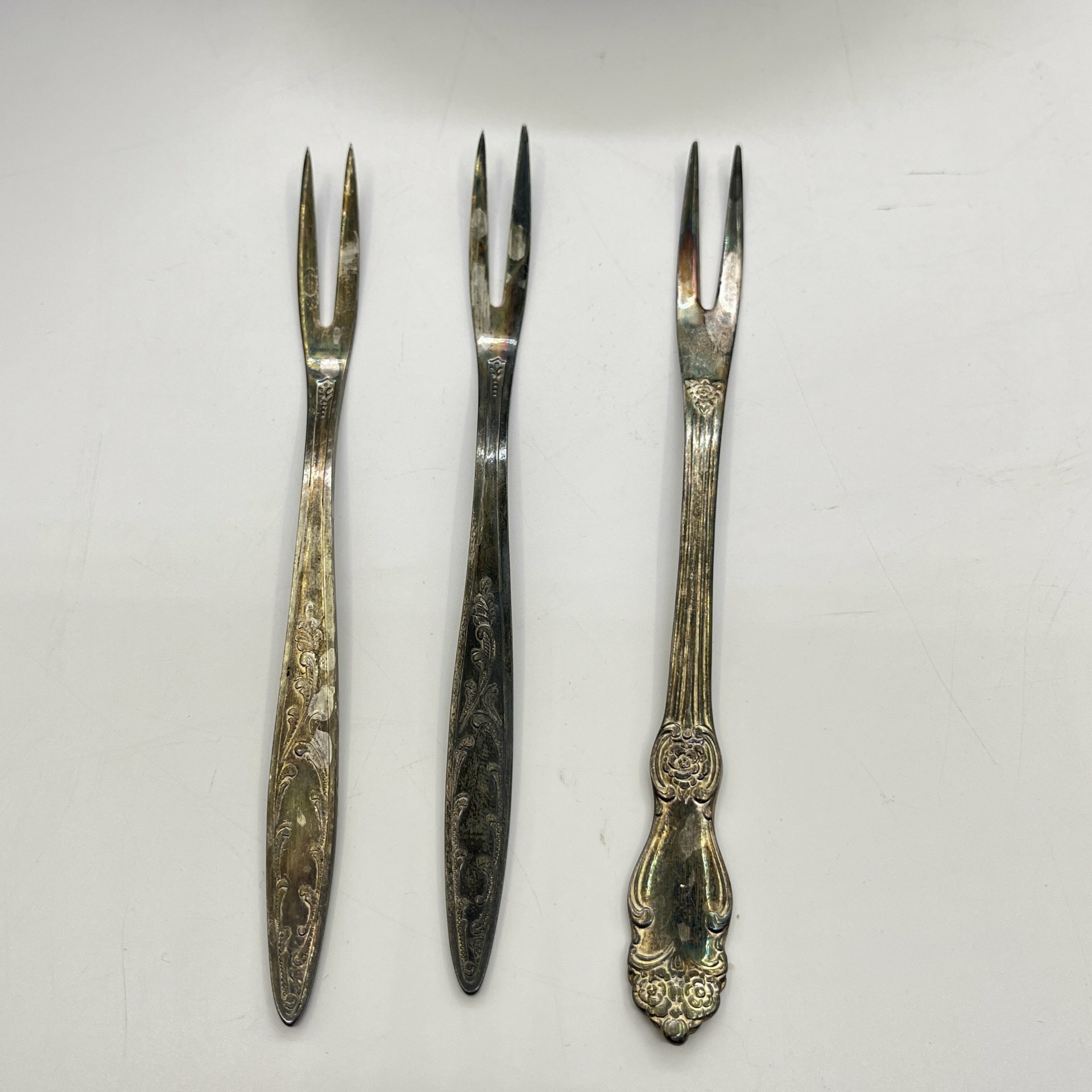 Набор из 3 вилок для лимона, мельхиор (медь-никель)