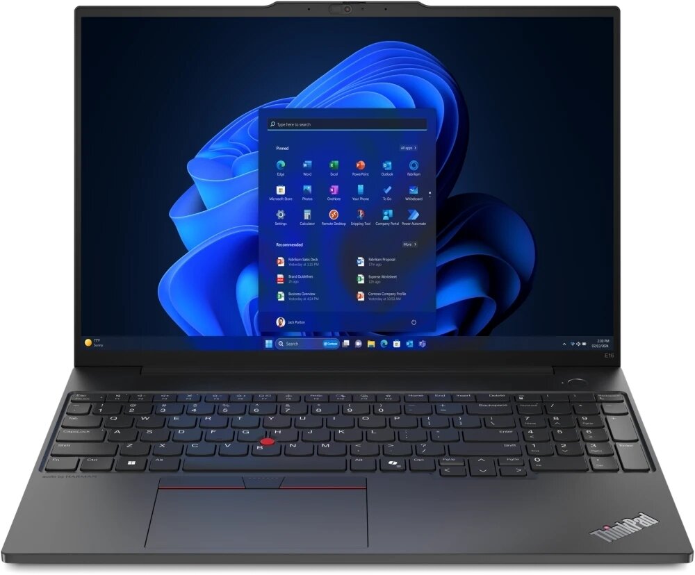 Ноутбук Lenovo ThinkPad E16 G2 Core Ultra 5 125U 16Gb SSD 512Gb Intel Graphics 16" IPS WUXGA (1920x1200) без ОС черный WiFi BT Cam (21MAS04600)