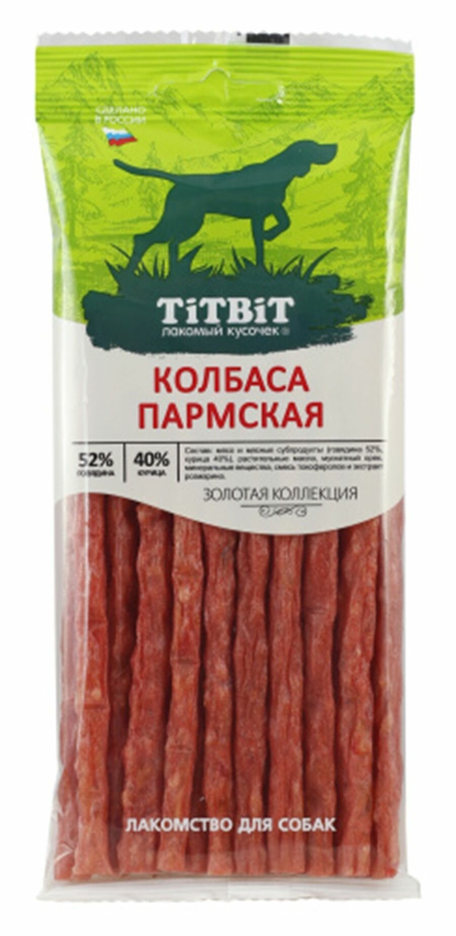Колбаса Пармская для собак всех пород 80 грамм Титбит