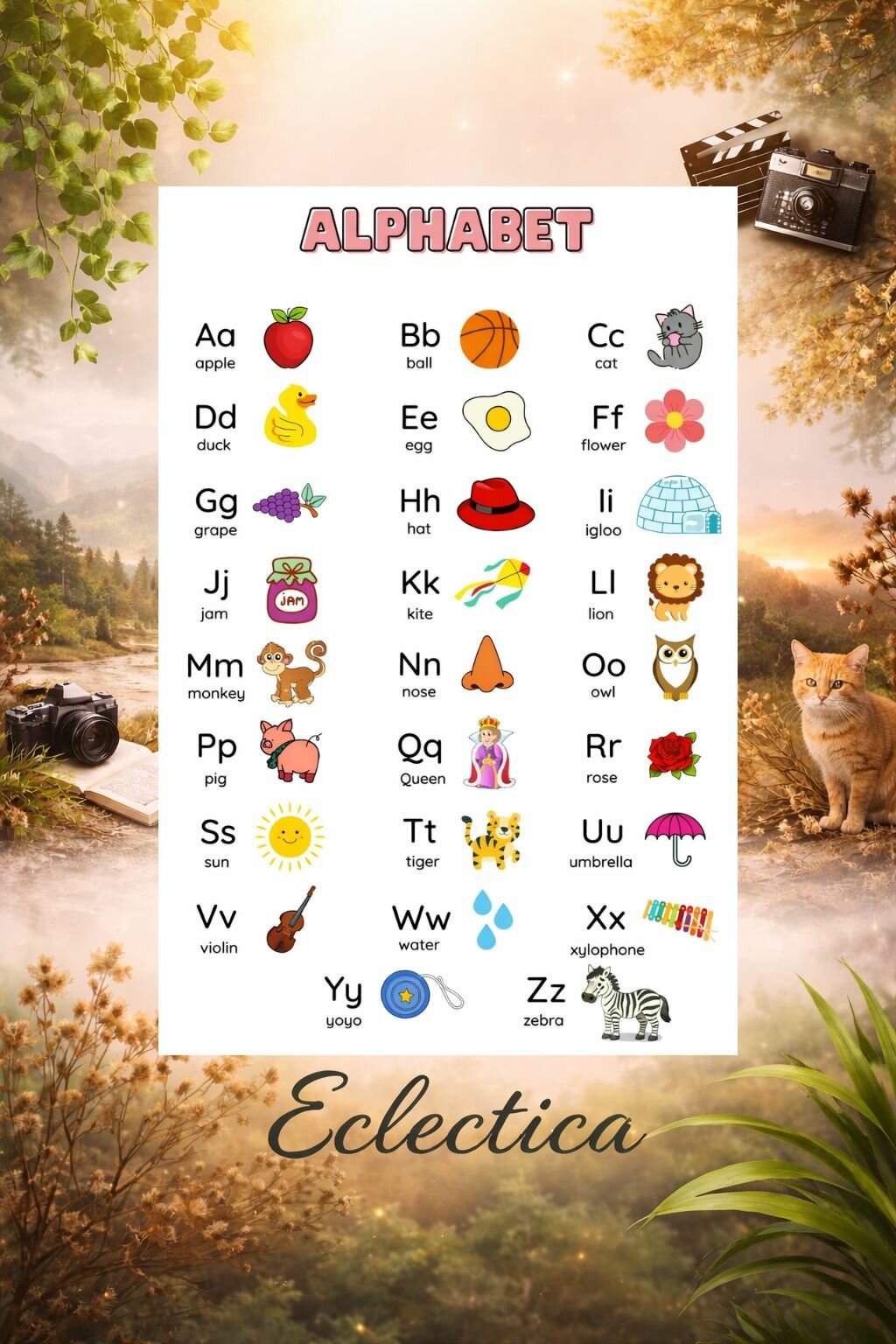 Постер "Английский Алфавит", 29.7х42см, А3, глянцевый