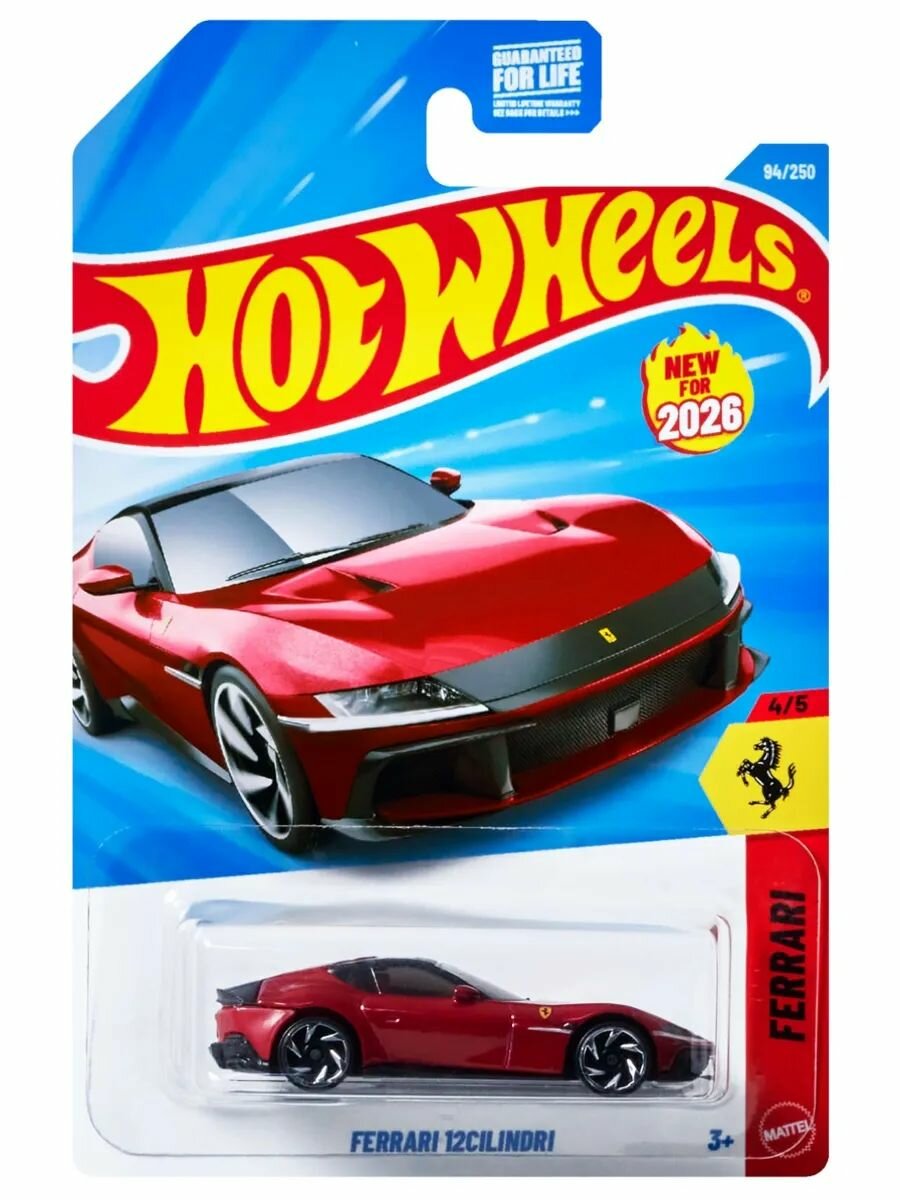 JJH41 Hot Wheels машинка металлическая игрушка коллекционная масштабная модель Ferrari 12Cilindri кейс 2026