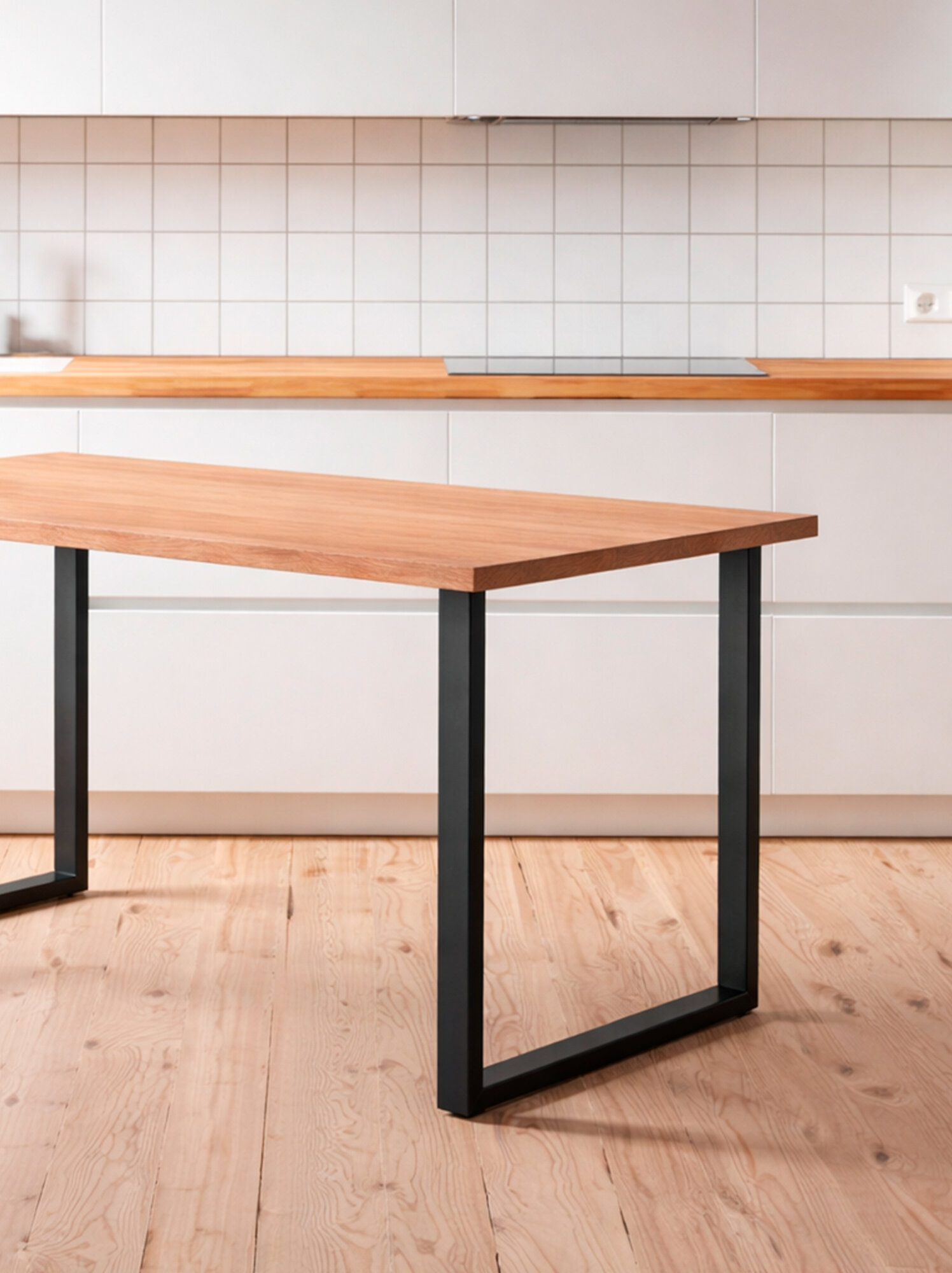 Подстолье для стола металлическое лофт О-образное, основание, опора, ножки для стола и мебели черные 2 шт, 83х54,5 см