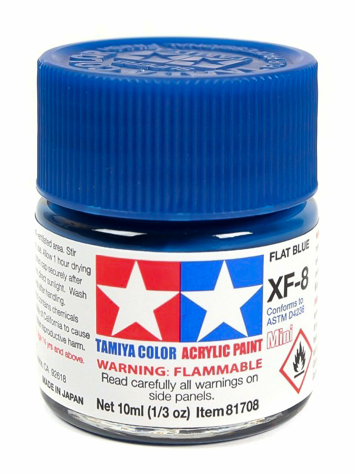 Краска акриловая Tamiya Color XF-8 Blue 81708 голубая матовая, 10 мл