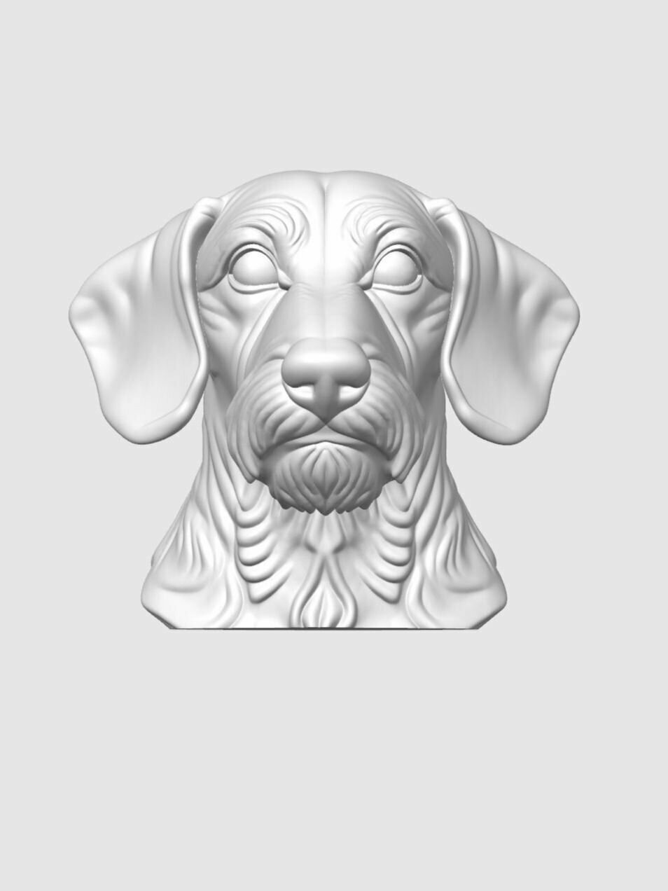 Эксклюзив! Статуэтка собаки - Жесткошерстная такса (10 см, белый матовый) - Верный друг, подарок, талисман