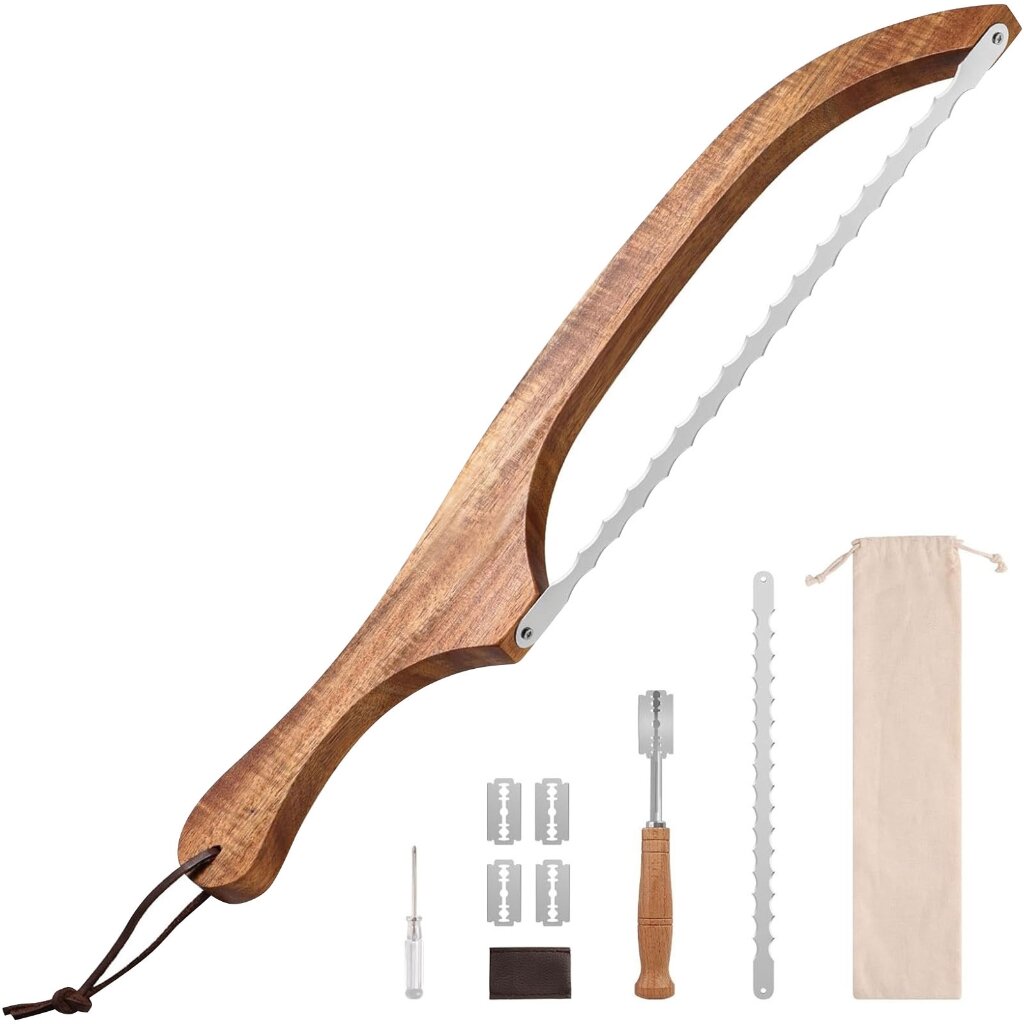 Хлеборезка с эргономичной деревянной ручкой для нарезания коржей для хлеба для кухни