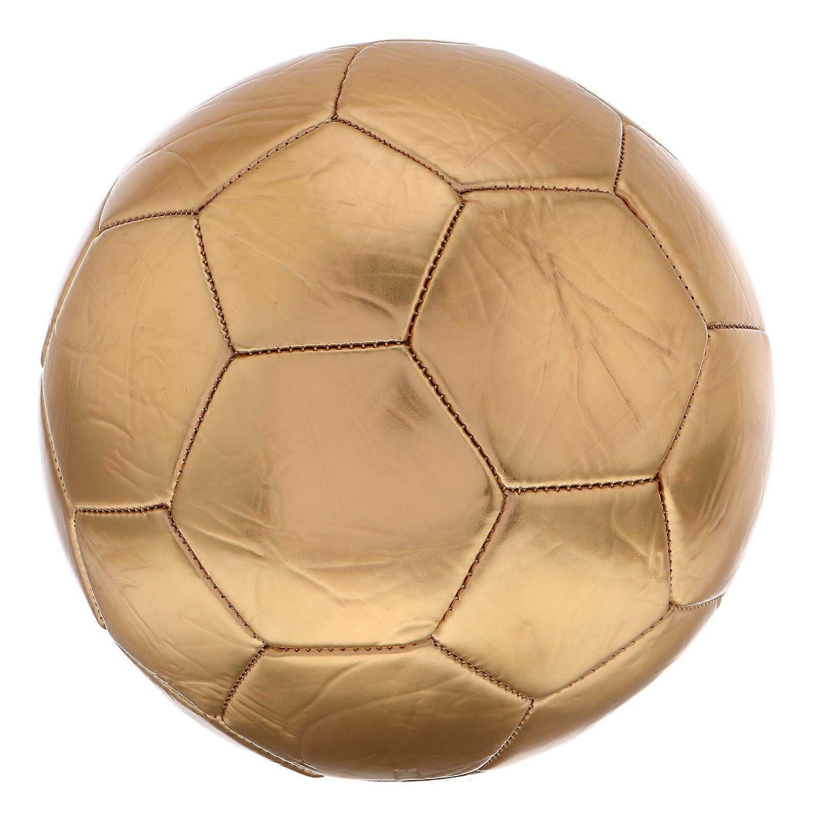 Самодельная елочная игрушка в виде футбольного мяча для детей, золотистая, с возможностью написания подписи, из ПВХ.