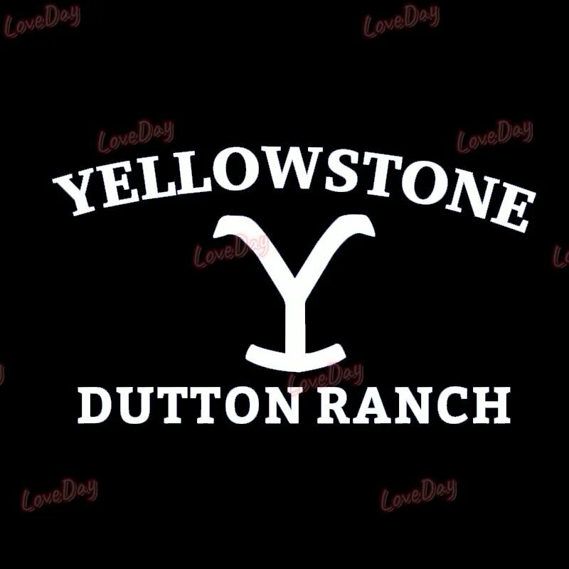 Наклейка Yellowstone Dutton Ranch, белый логотип