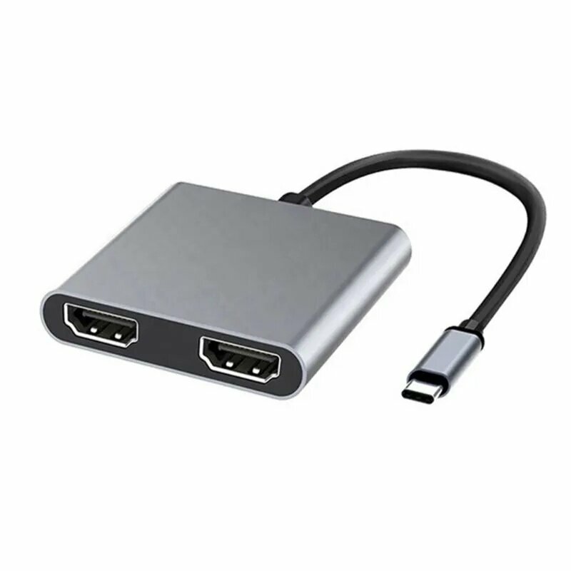 (1 шт.) Переходник/док-станция Type-C на два HDMI - 2-в-1