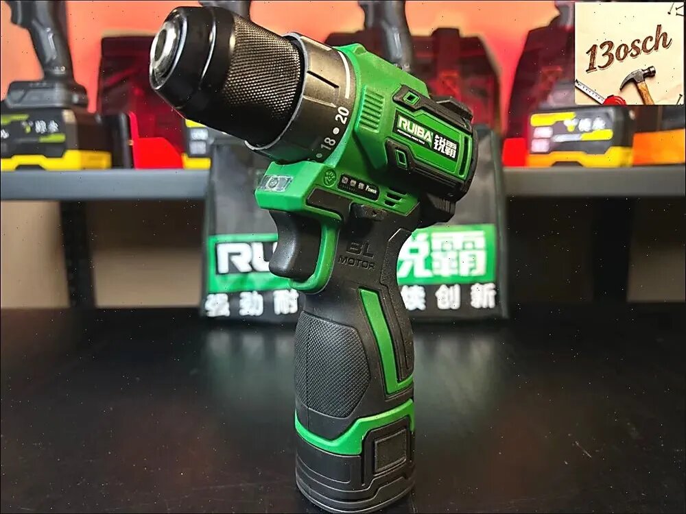 Набор электроинструмента RUIBA-DB16T: Аккумуляторная дрель-шуруповерт Li-Ion 12В для дома и ремонта