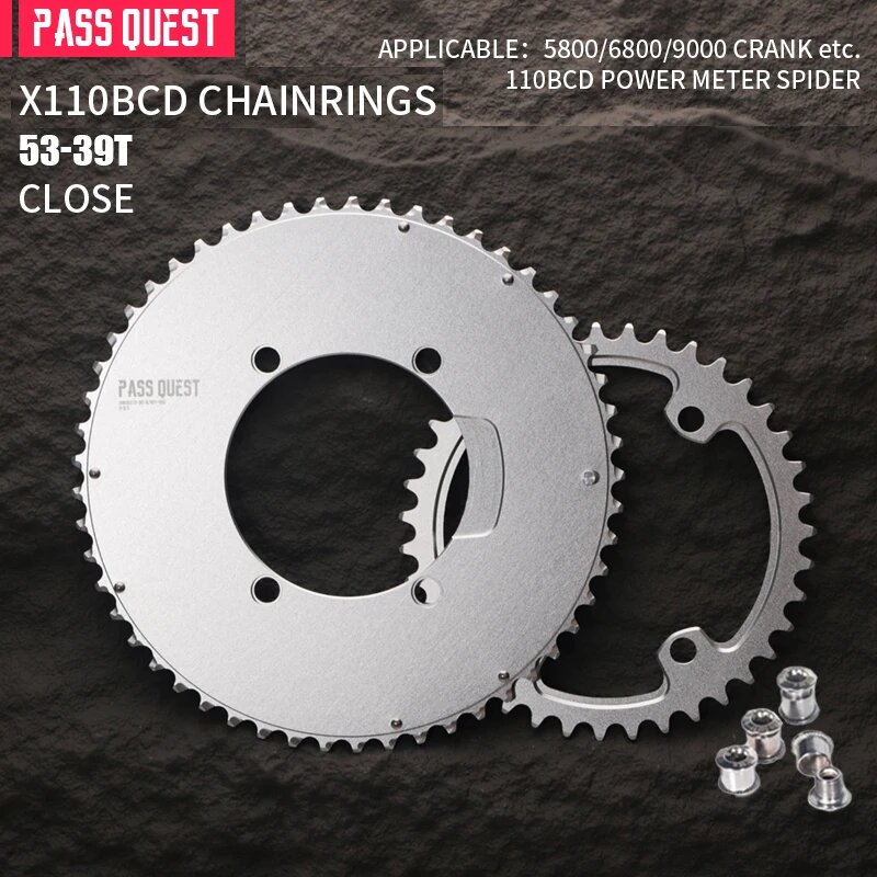 PASS QUEST X110BCD звездочки 53-39T Silver