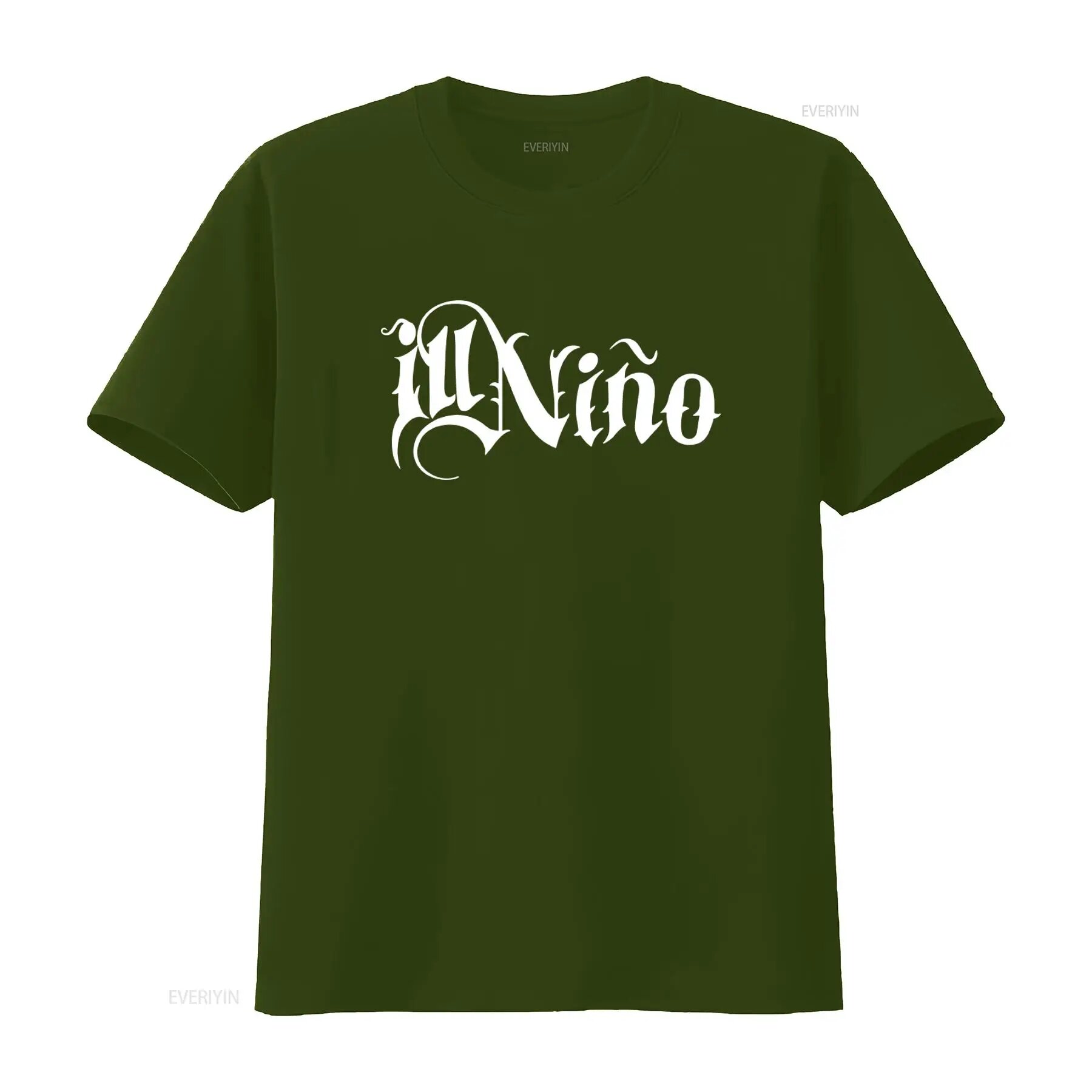 Футболка Ill Nino T5IM Готическая мужская хлопковая Темно-зеленый, XXL, ArmyGreen