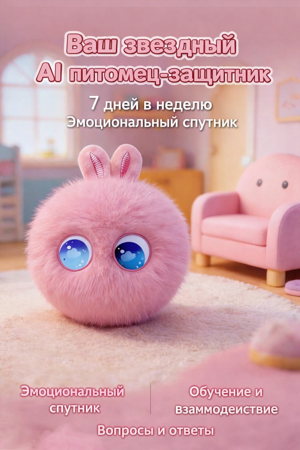 Интерактивная плюшевая AI-игрушка для детей, умный питомец с голосовым диалогом, обучение и эмоциональная поддержка