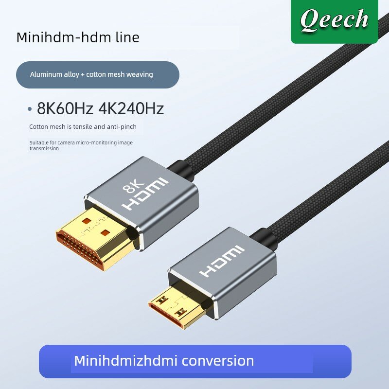 Кабель-адаптер 8K mini HDMI на HDMI (мини-разъем на стандартный) для камер Canon, Nikon и портативных экранов,