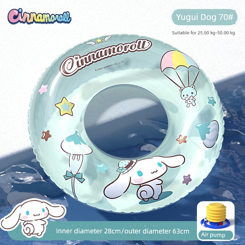 Надувной круг для плавания Sanrio для детей, утолщенный круг для плавания Cinnamoroll для девочек, спасательный круг