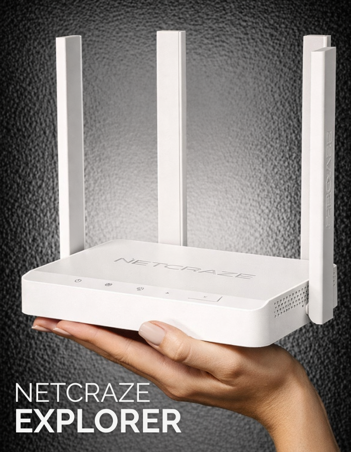 4G Wi-Fi роутер Netcraze Explorer 4G NC-4910, Wi-Fi 5 AC1200