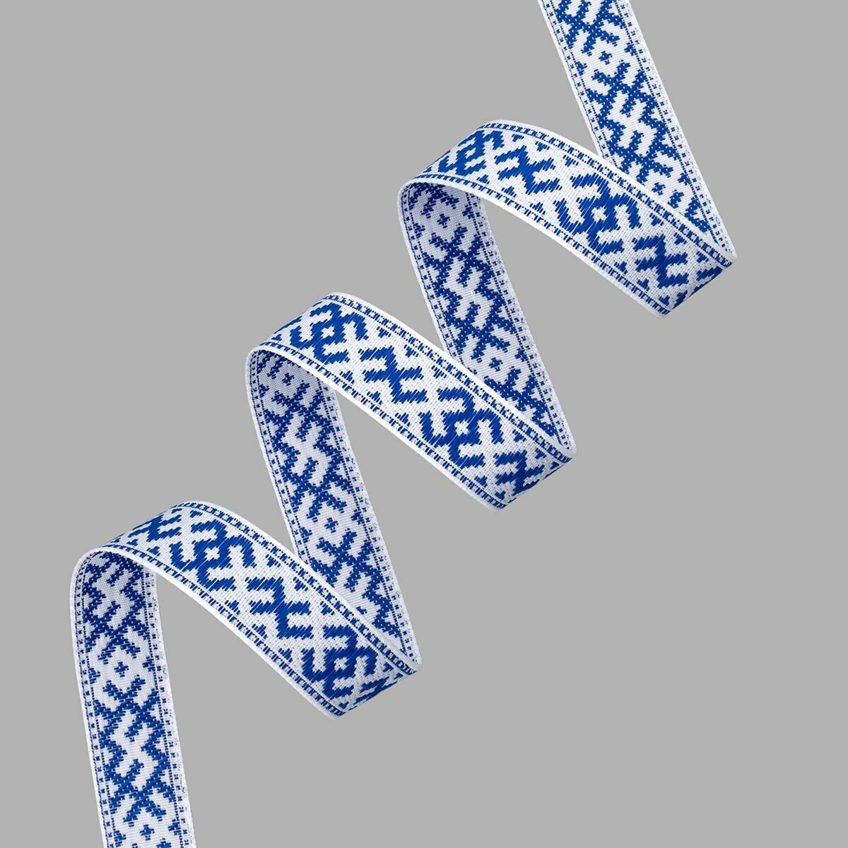 С3771Г17 Лента 'Славянский орнамент Оберег', рис. 9711 18мм*25м (белый/синий), 25 м