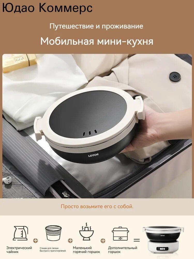 Мультиварка-скороварка складная mzm-20260318200546101 для походов, общежитий, путешествий