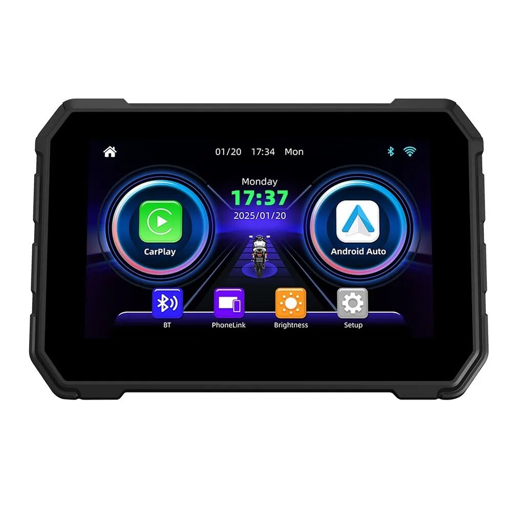 -02A Беспроводной CarPlay Moto 5-дюймовый портативный цифровой дисплей для навигации на приборной панели мотоцикла для Android