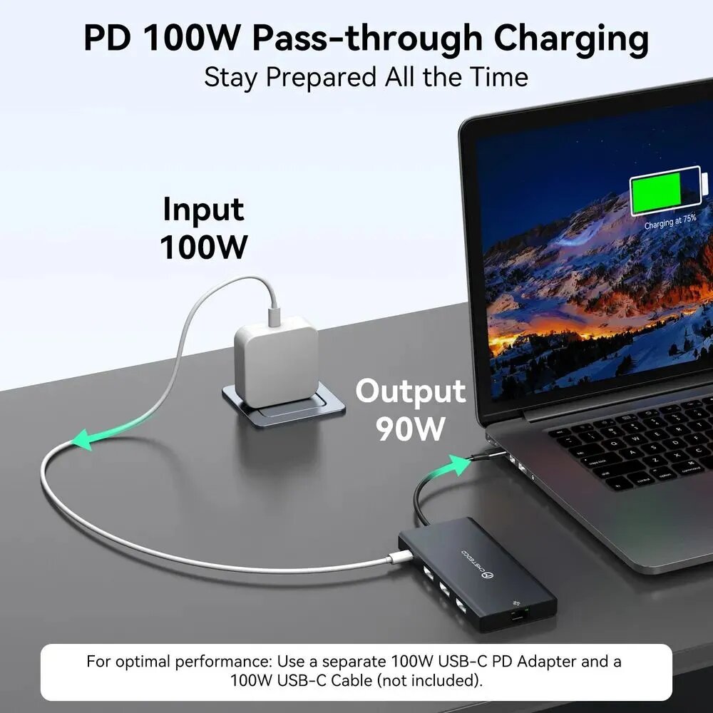 Многофункциональный USB-концентратор CMSTEDCO 12 в 1 для MacBook с портами HDMI, USB 3.0 и SD-кардридером, серый — фото 1